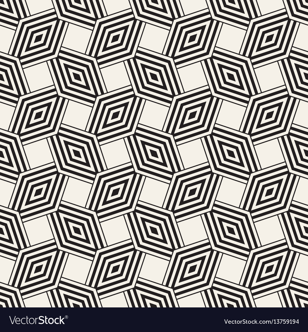 Geometric Ornament With Striped Rhombuses Vector Image