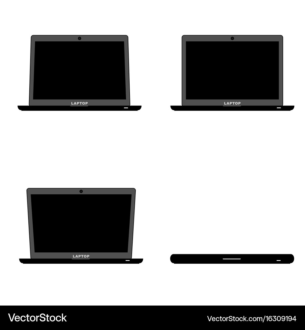 Laptop set technology Royalty Free Vector Image