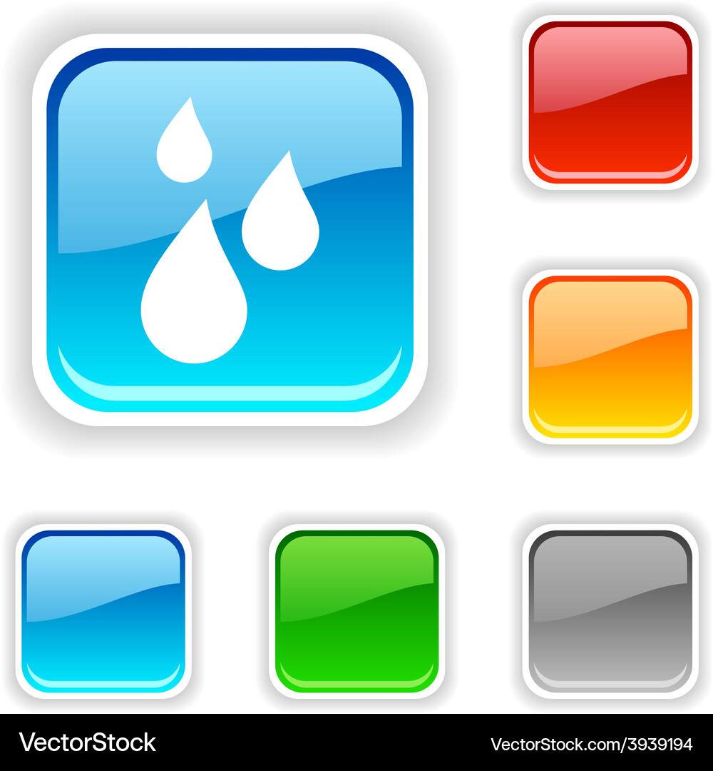 Rain button Royalty Free Vector Image - VectorStock