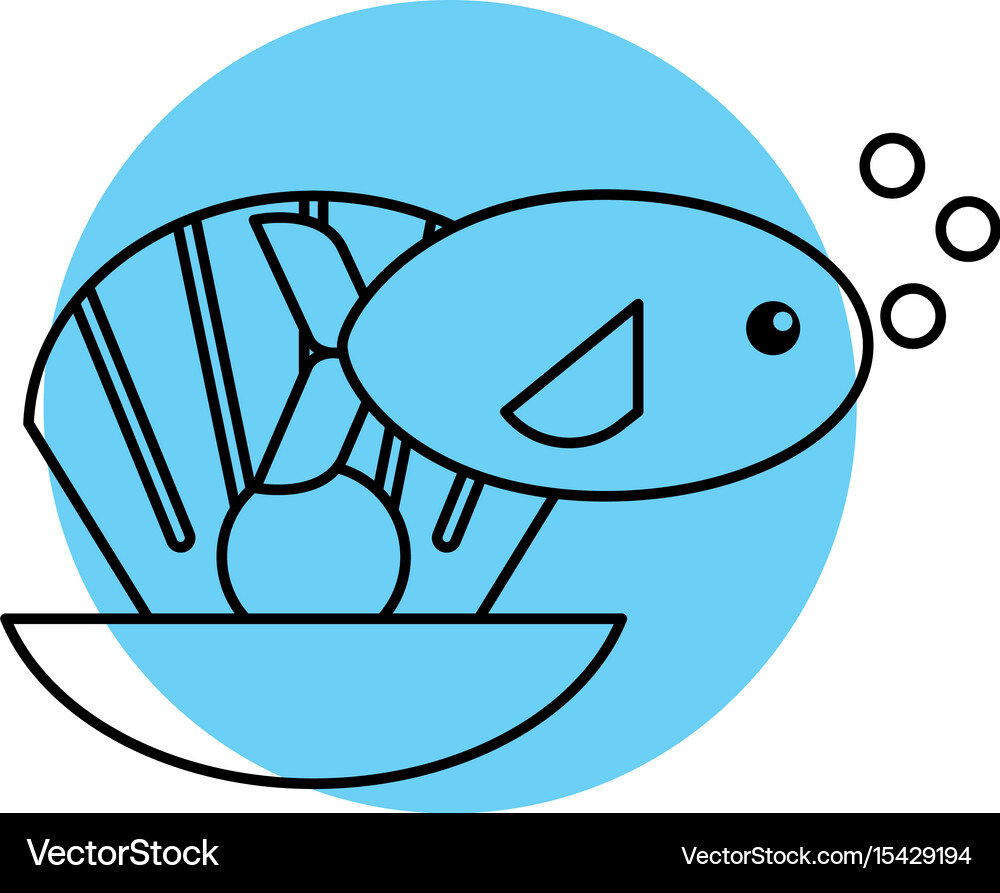 Sea fish swimming icon Royalty Free Vector Image