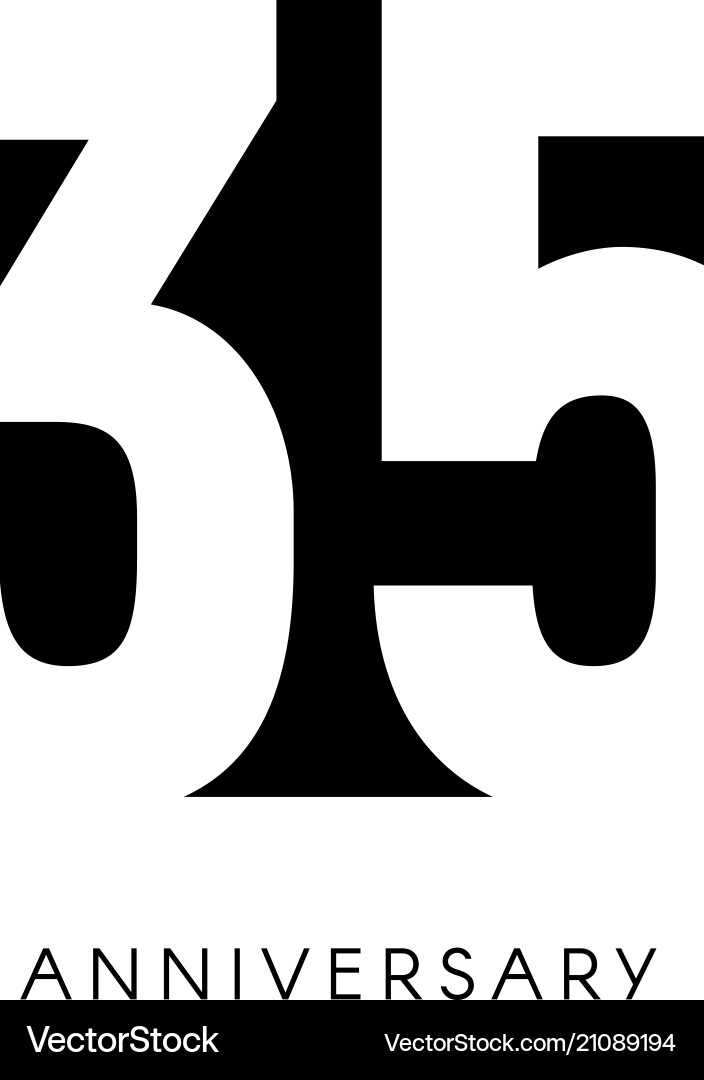 Thirty five anniversary minimalistic logo Vector Image