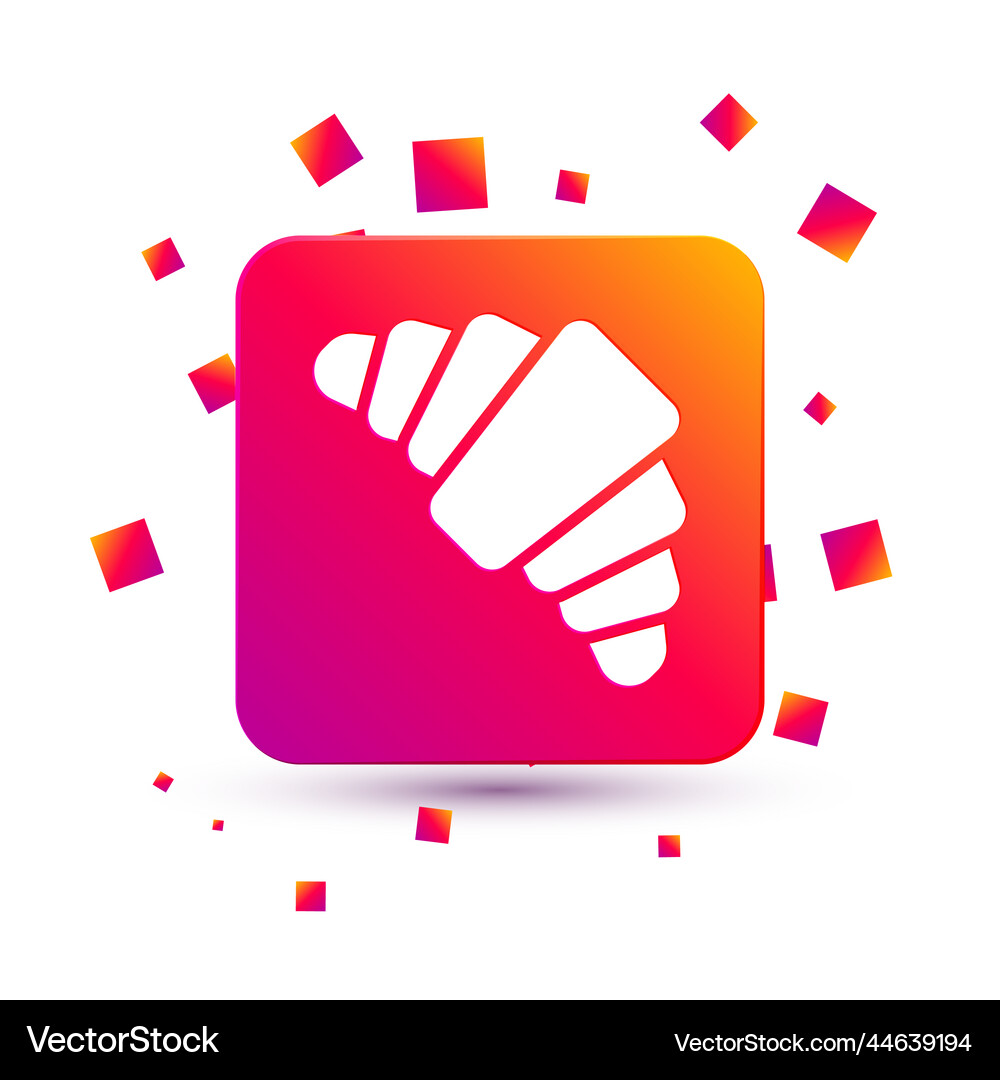 White croissant icon isolated on background Vector Image