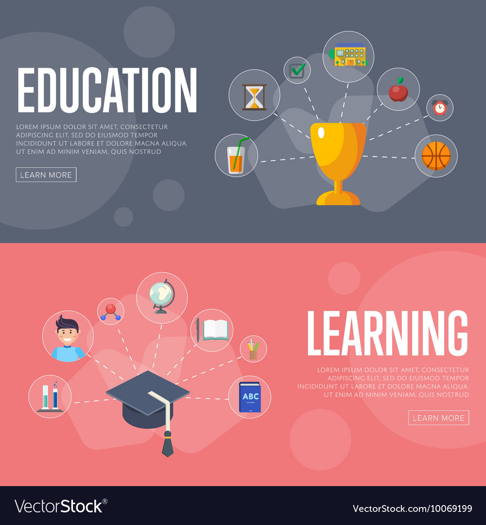 Education infographics concept banners Royalty Free Vector