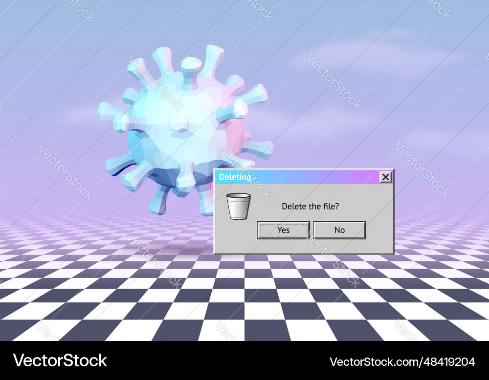 Coronavirus poster in vaporwave style – Royalty-Free Vector | VectorStock
