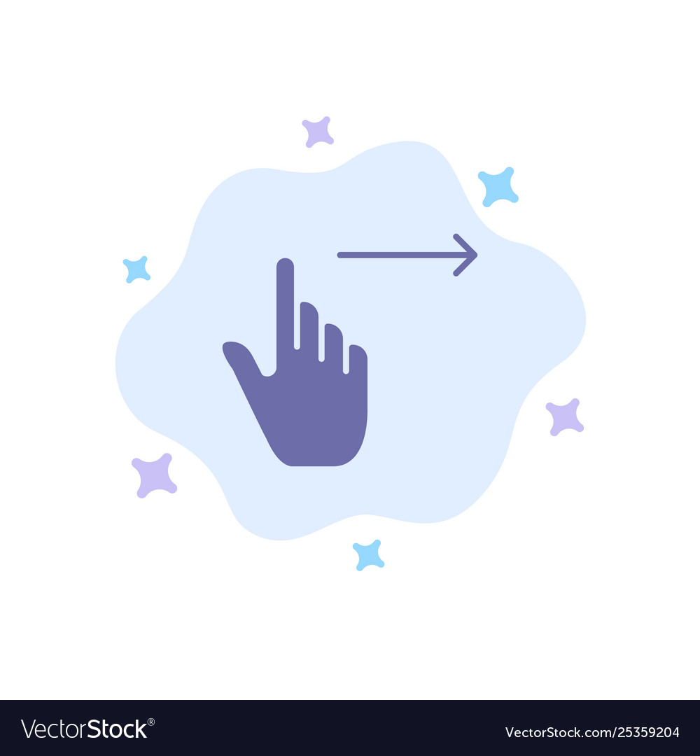 Finger gestures right slide swipe blue icon Vector Image Finger gestures right slide swipe blue icon Vector Image
