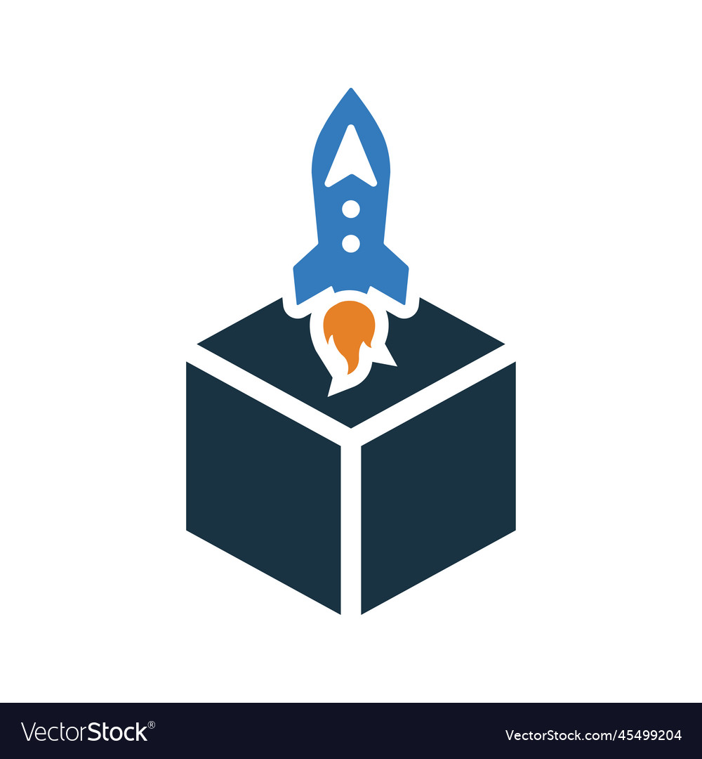 Product launch startup icon Royalty Free Vector Image Product launch startup icon Royalty Free Vector Image