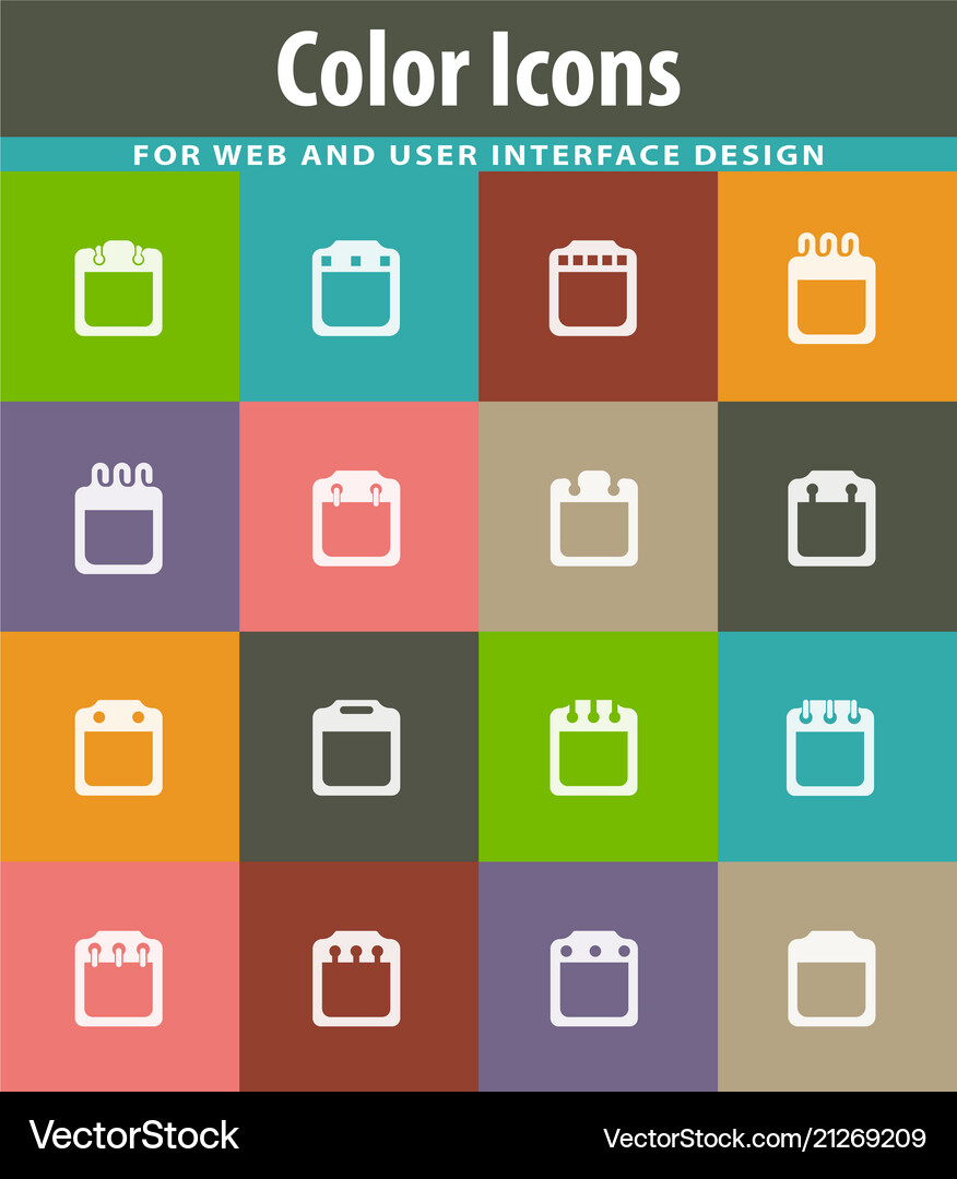 Calendar icons set Royalty Free Vector Image - VectorStock