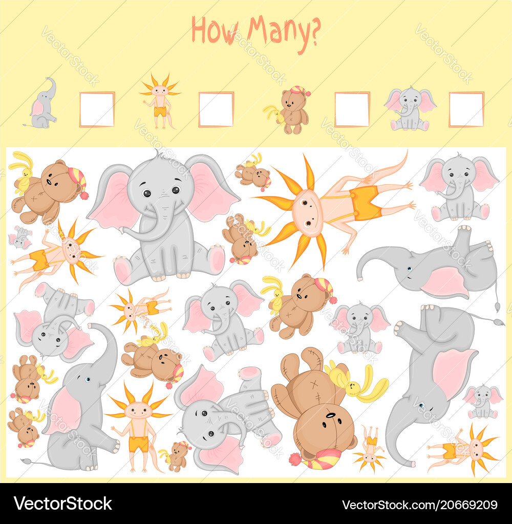 Counting game for preschool children Royalty Free Vector