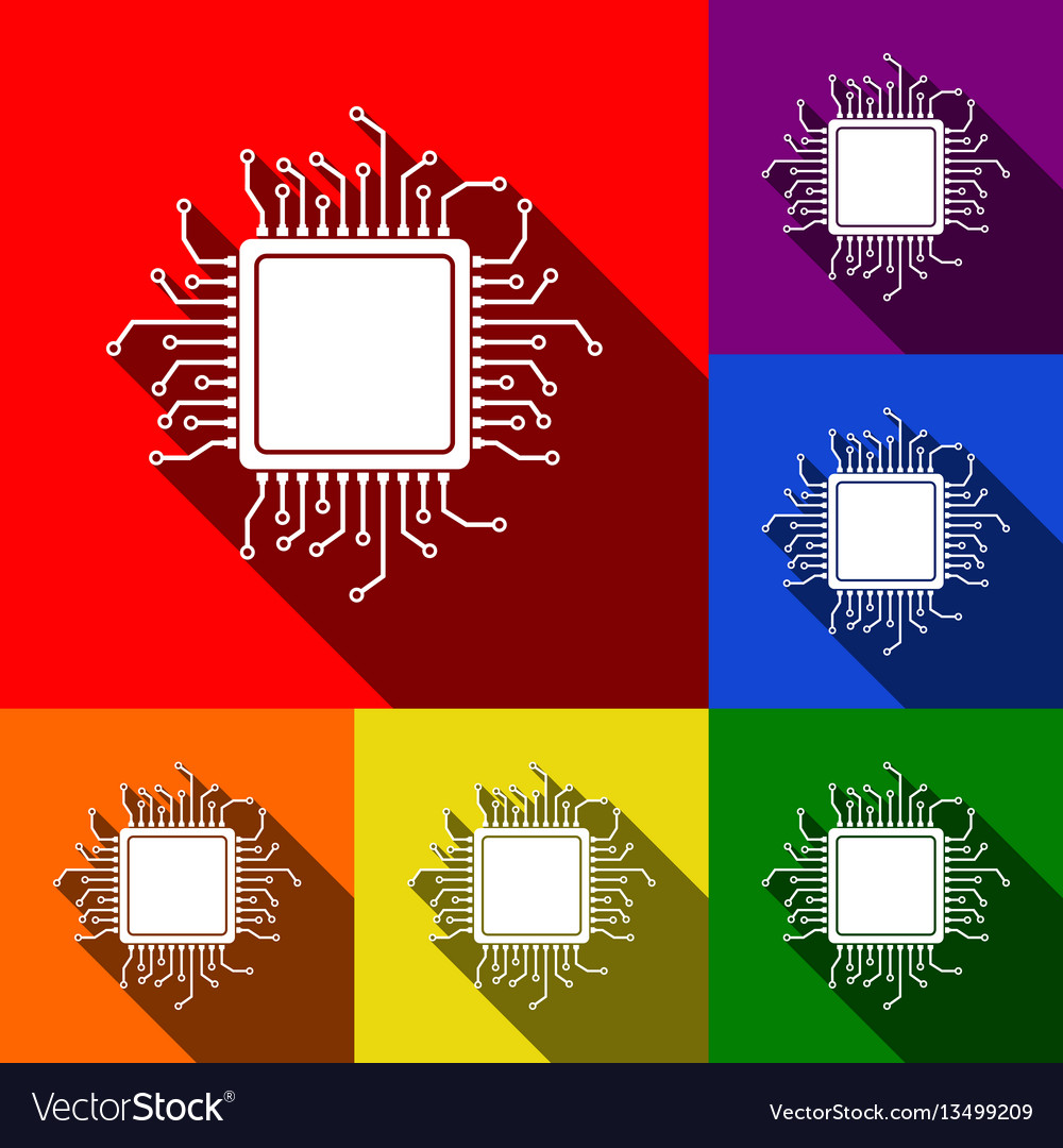 Cpu microprocessor set Royalty Free Vector Image