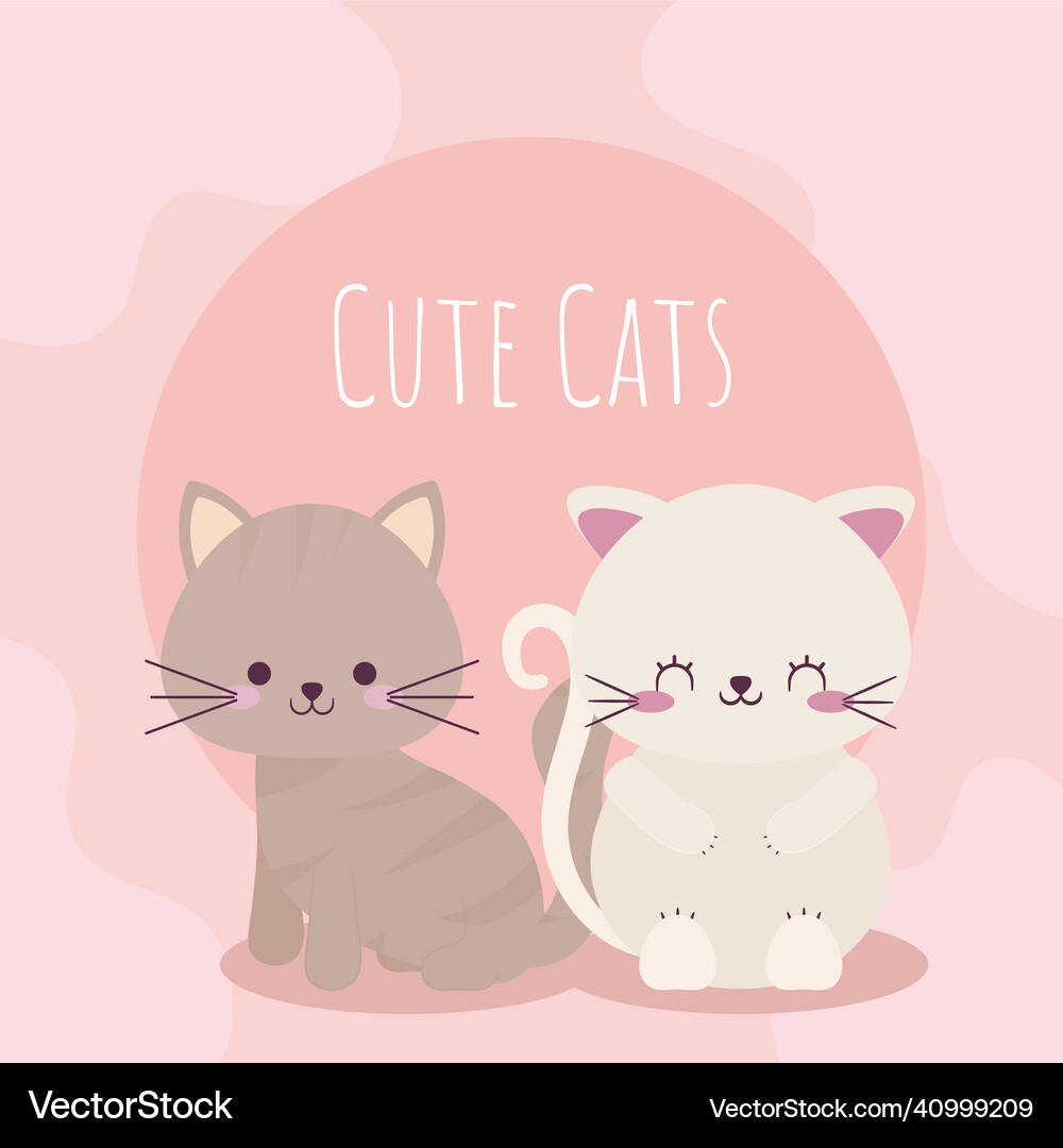 Cute cats poster Royalty Free Vector Image - VectorStock