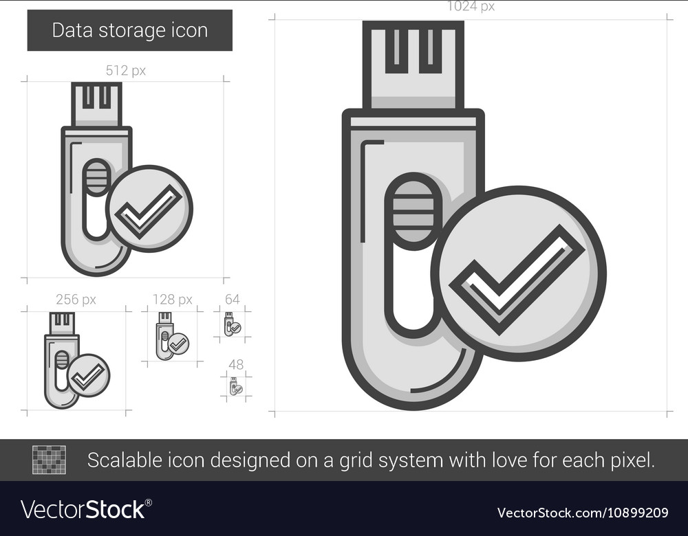 Data storage line icon Royalty Free Vector Image Data storage line icon Royalty Free Vector Image