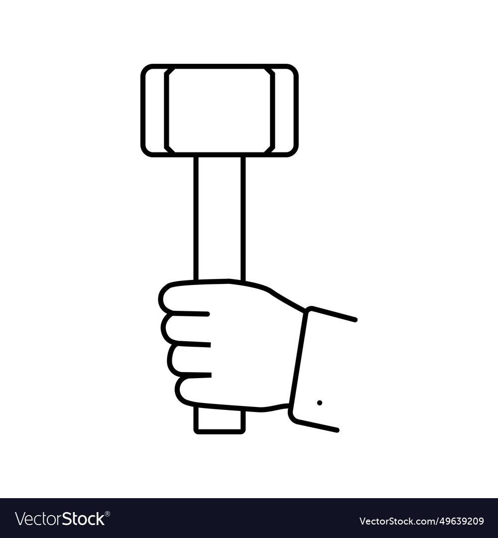 Hard work hammer succes challenge line icon Vector Image Hard work hammer succes challenge line icon Vector Image