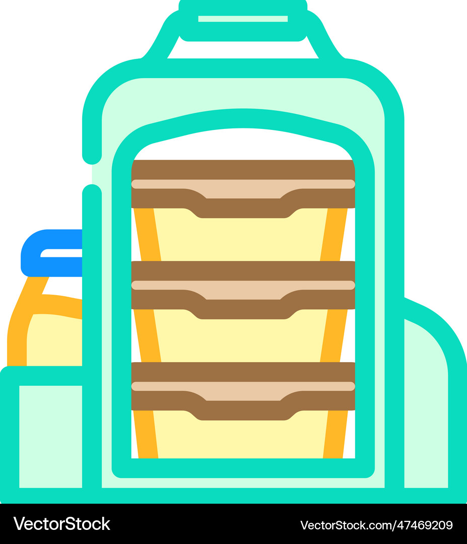 Lunch box bag meal color icon Royalty Free Vector Image