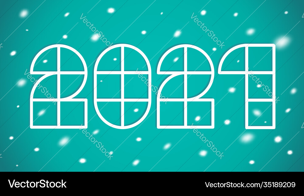 New year postcard 2021 Royalty Free Vector Image