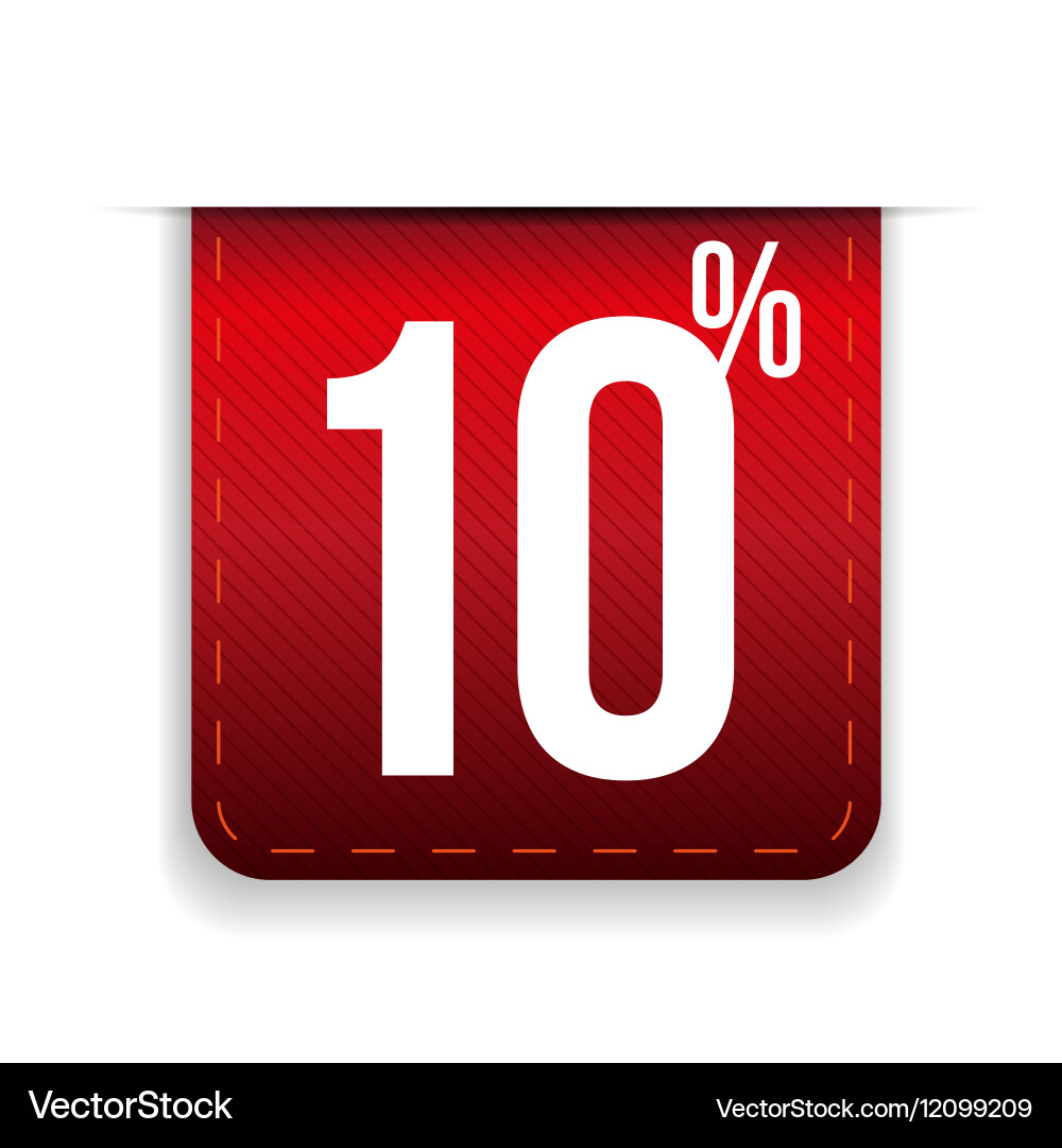 Ten percent off ribbon red Royalty Free Vector Image