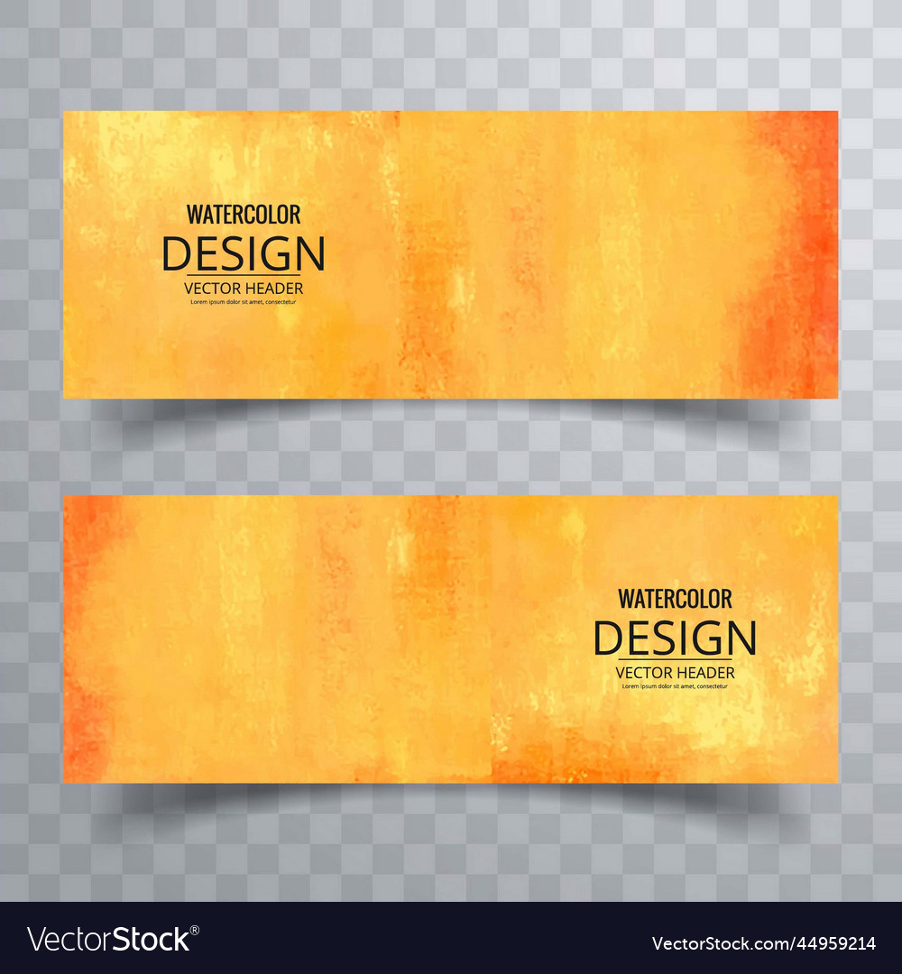 Artistic yellow watercolor banners Royalty Free Vector Image