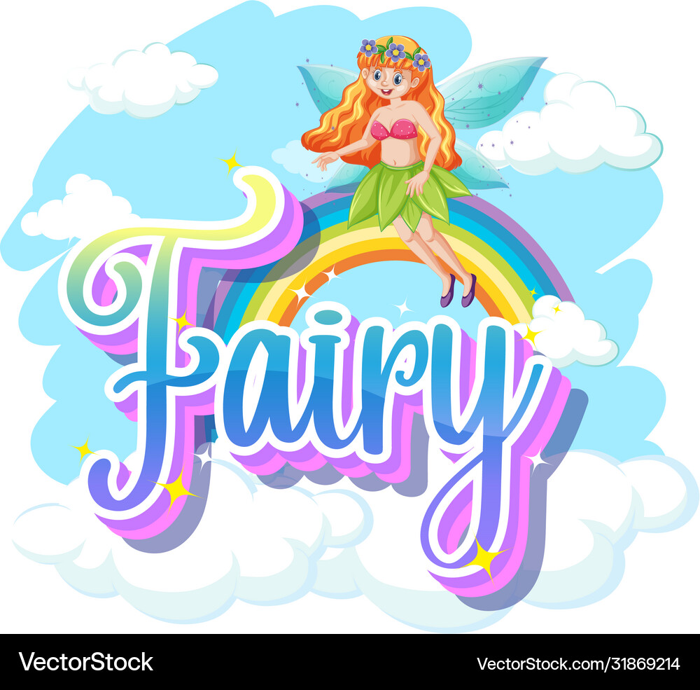 Fairy logos with little on white background Vector Image