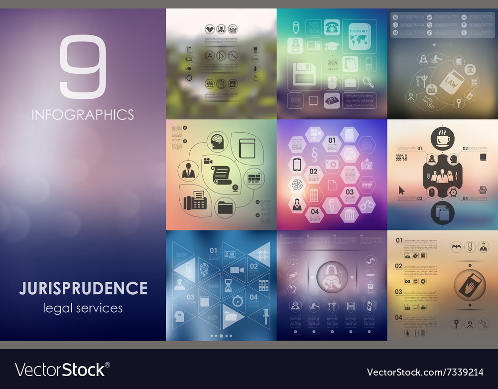 Jurisprudence infographic with unfocused Vector Image