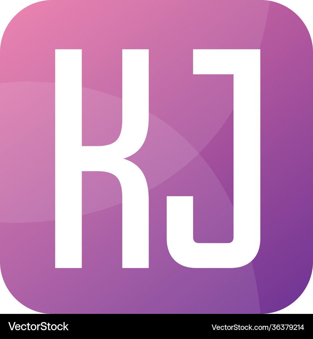 Kj letter logo design with simple style Royalty Free Vector