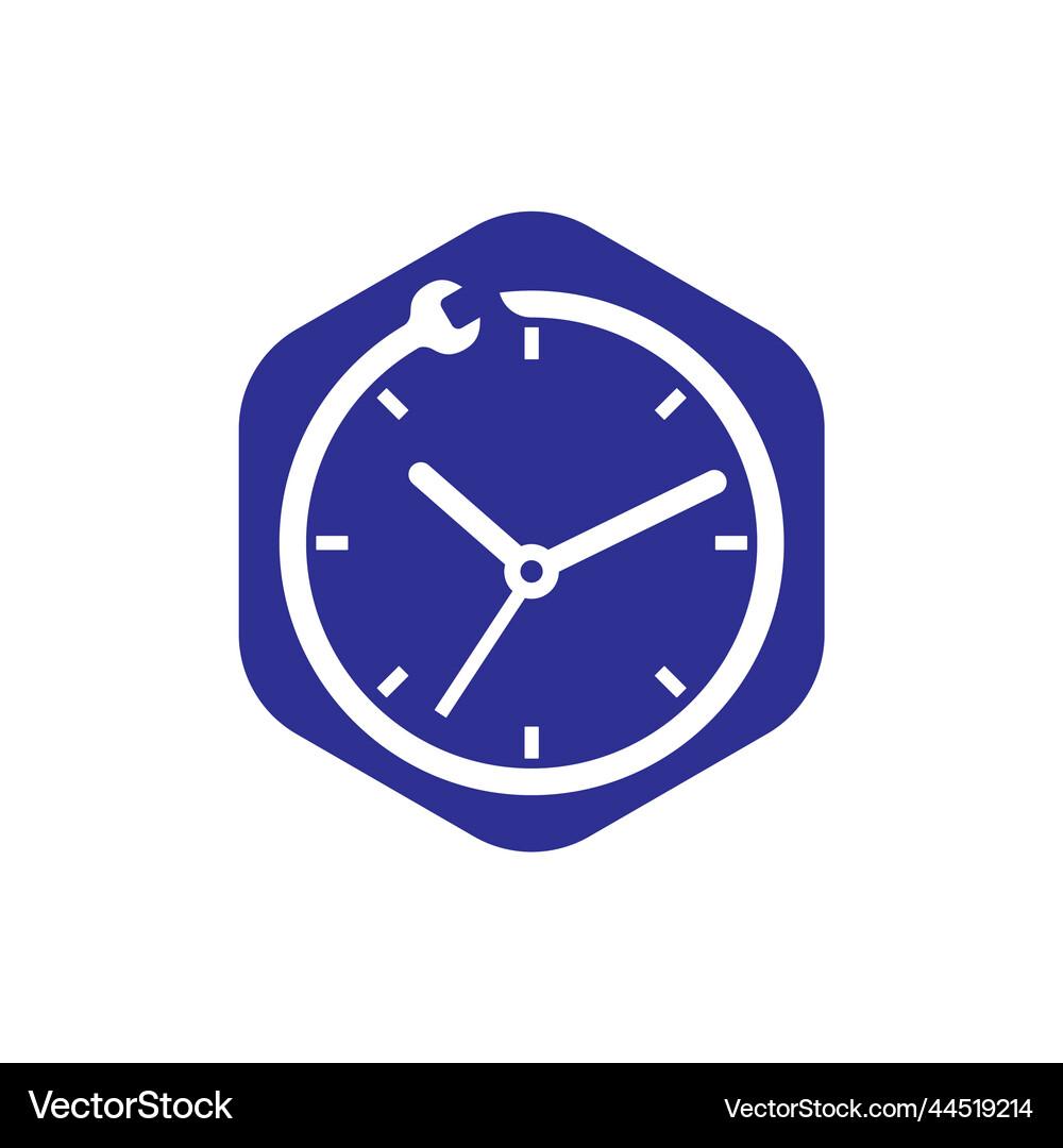 Service time logo design template Royalty Free Vector Image