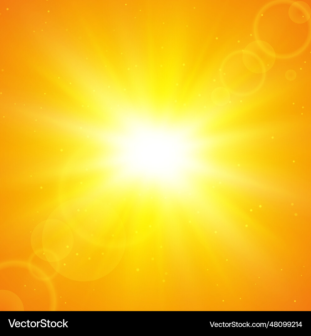 Summer solar background the rays of sunlight Vector Image