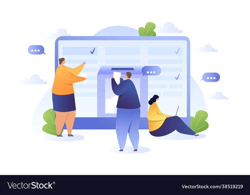 Concept online voting Royalty Free Vector Image