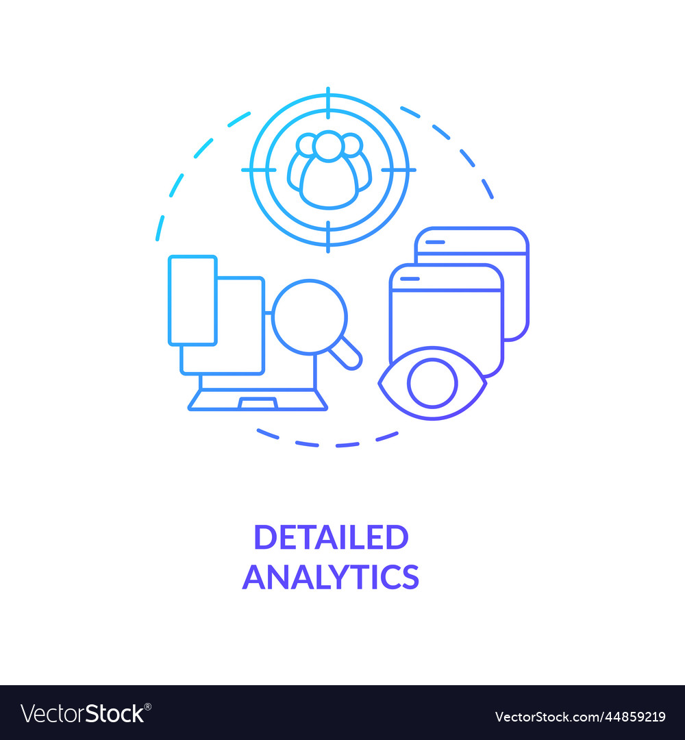 Detailed Analytics Blue Gradient Concept Icon Vector Image