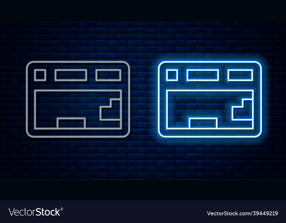 Glowing neon line computer keyboard icon isolated Vector Image