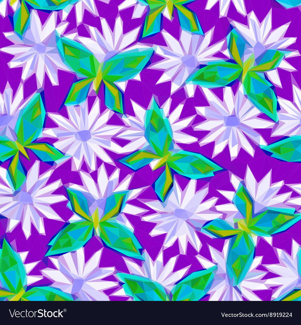 Abstract Floral Low Poly Pattern Royalty Free Vector Image
