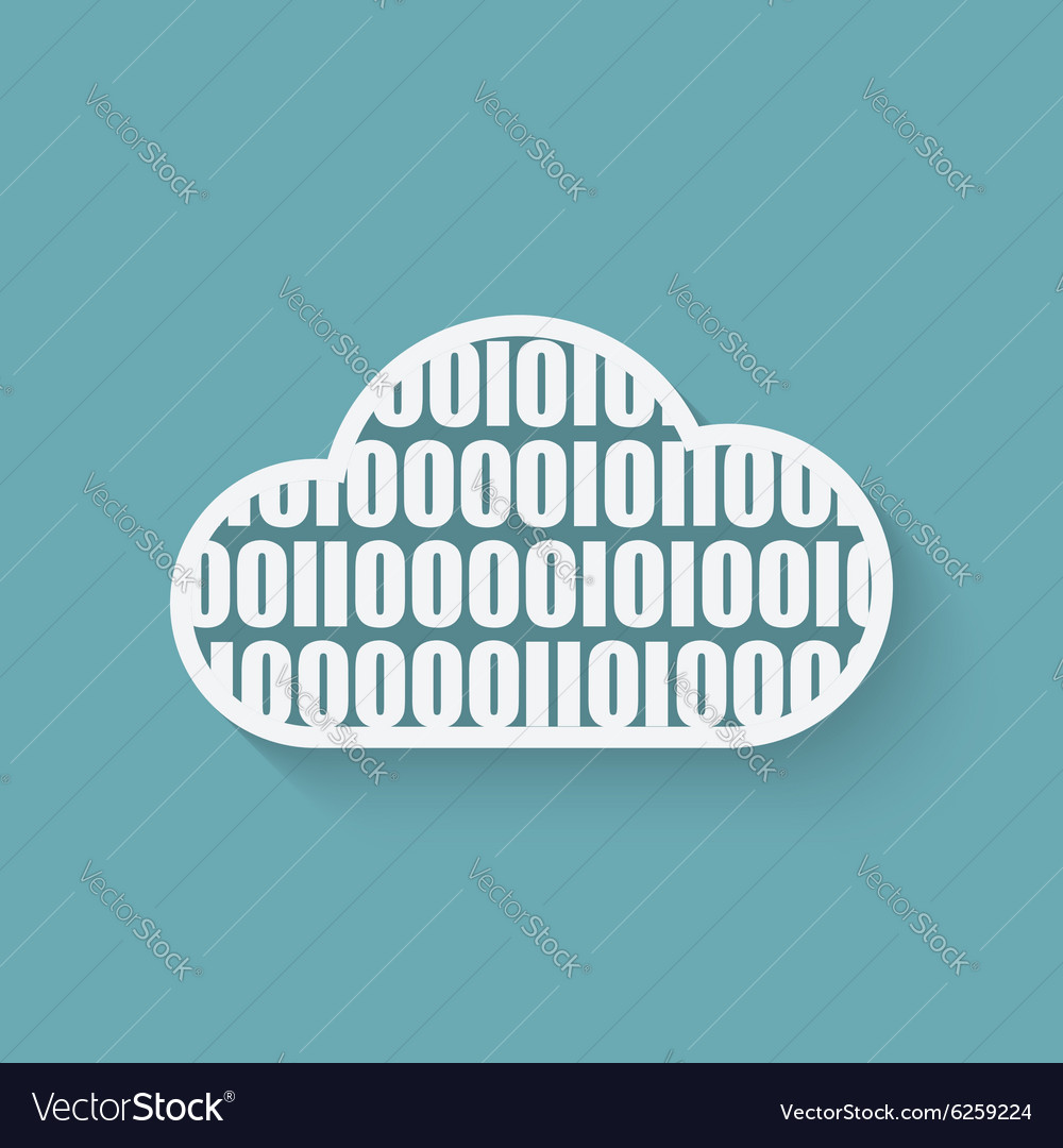 Cloud computer concept symbol with binary code Vector Image