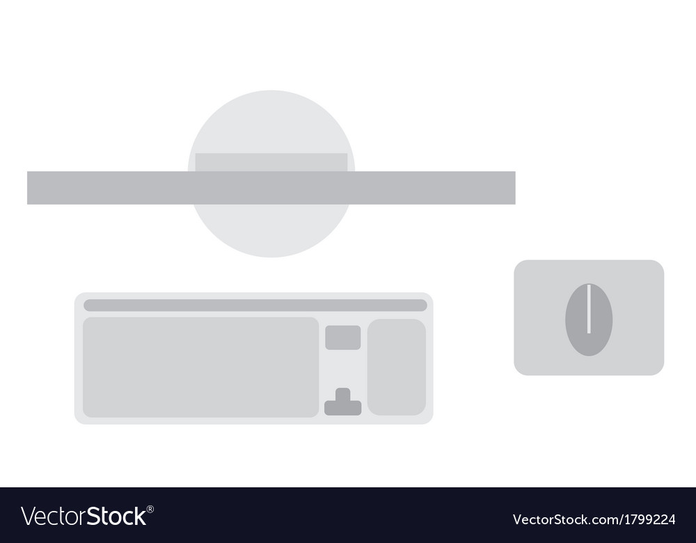 Computer with monitor keyboard and mouse Vector Image