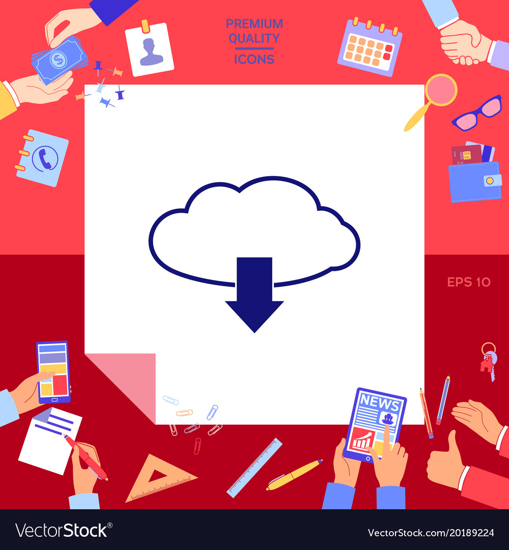 Download from cloud Royalty Free Vector Image - VectorStock