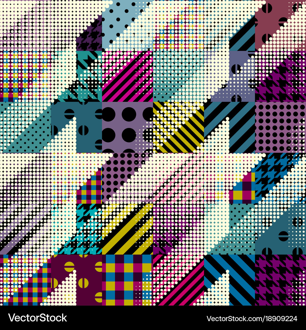 Geometrical patchwork pattern Royalty Free Vector Image