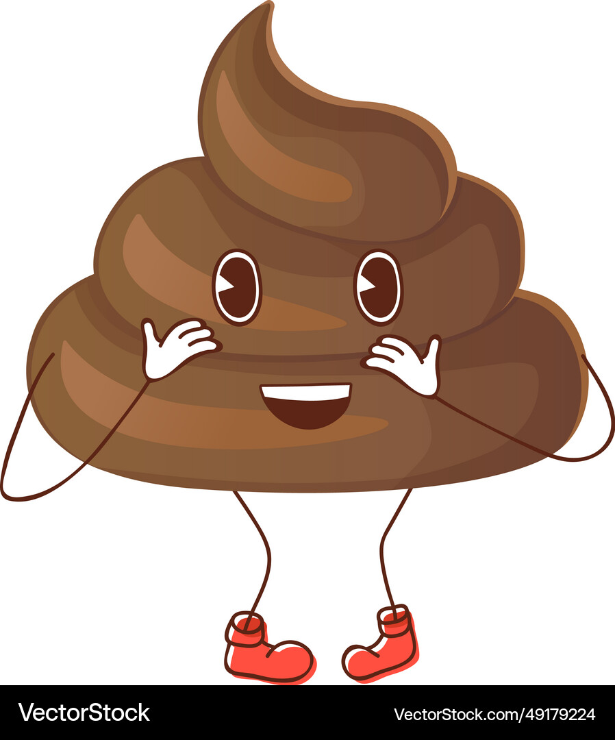 Poop ironic pleasantly surprised character Vector Image