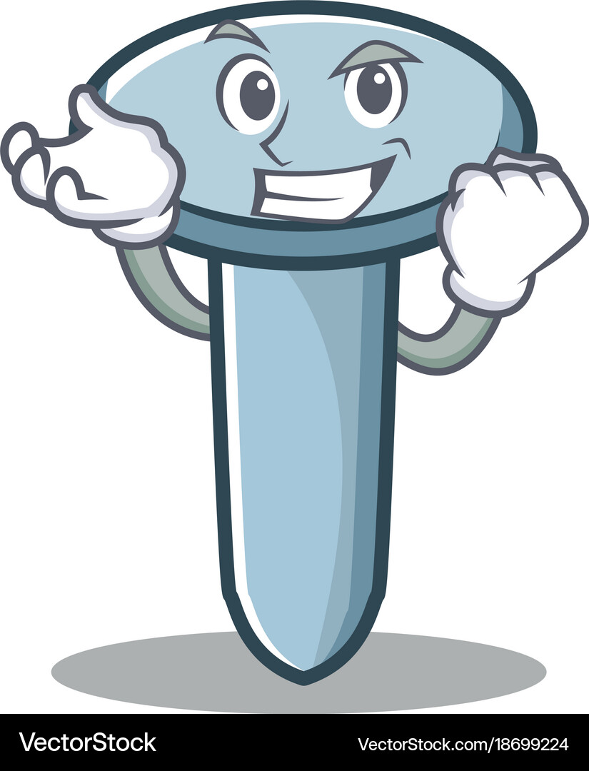 Successful nail character cartoon style Royalty Free Vector