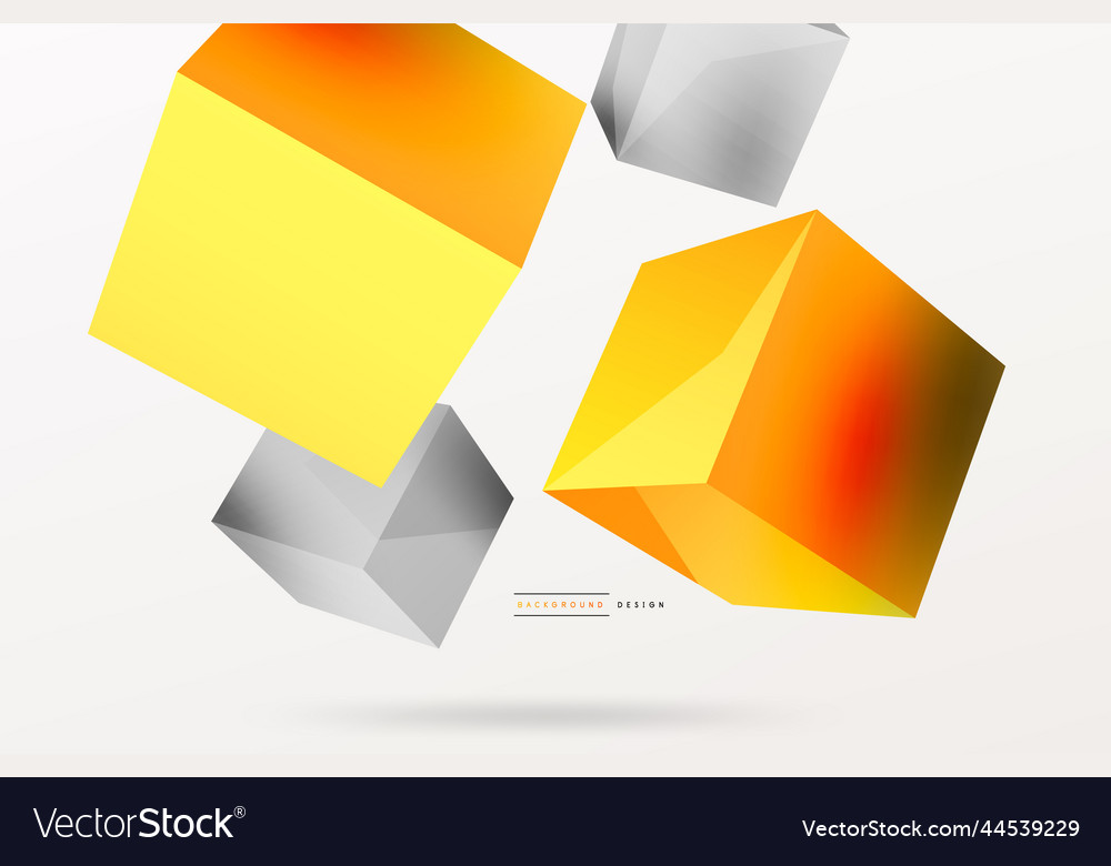 3d cubes abstract background composition Vector Image