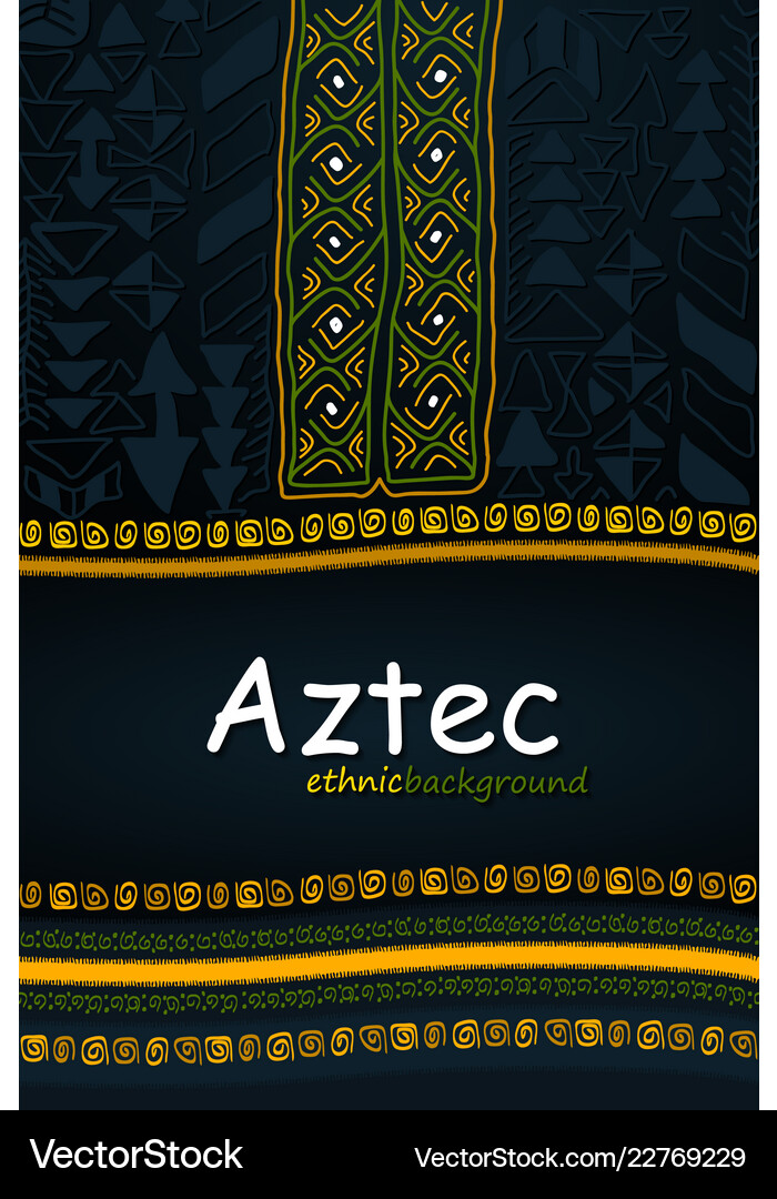 Aztec or african hand-drawn ethnic background Vector Image