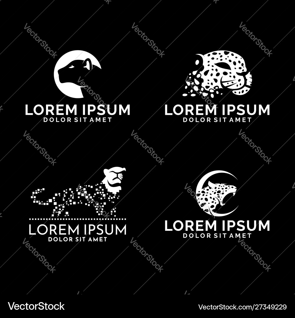 Leopard logo set Royalty Free Vector Image - VectorStock