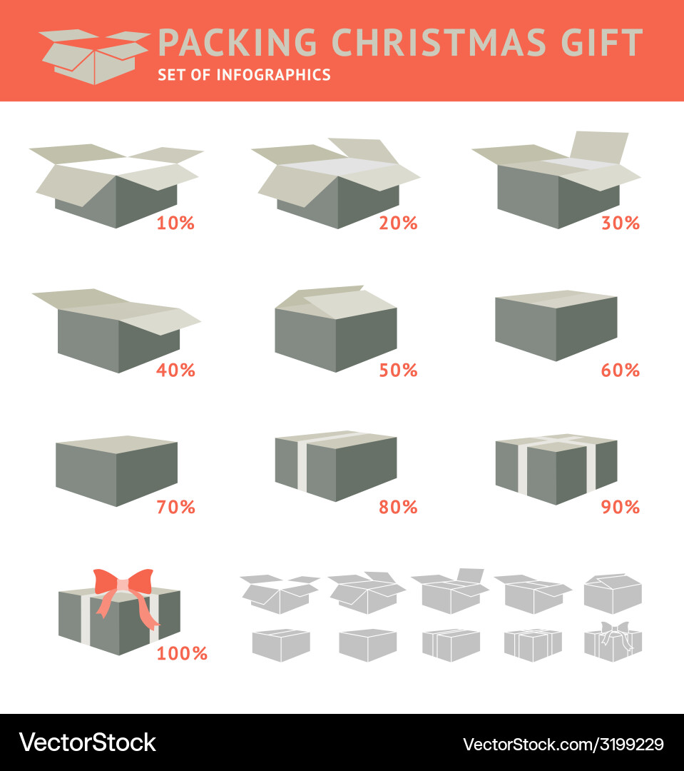 Packing of christmas gift Royalty Free Vector Image