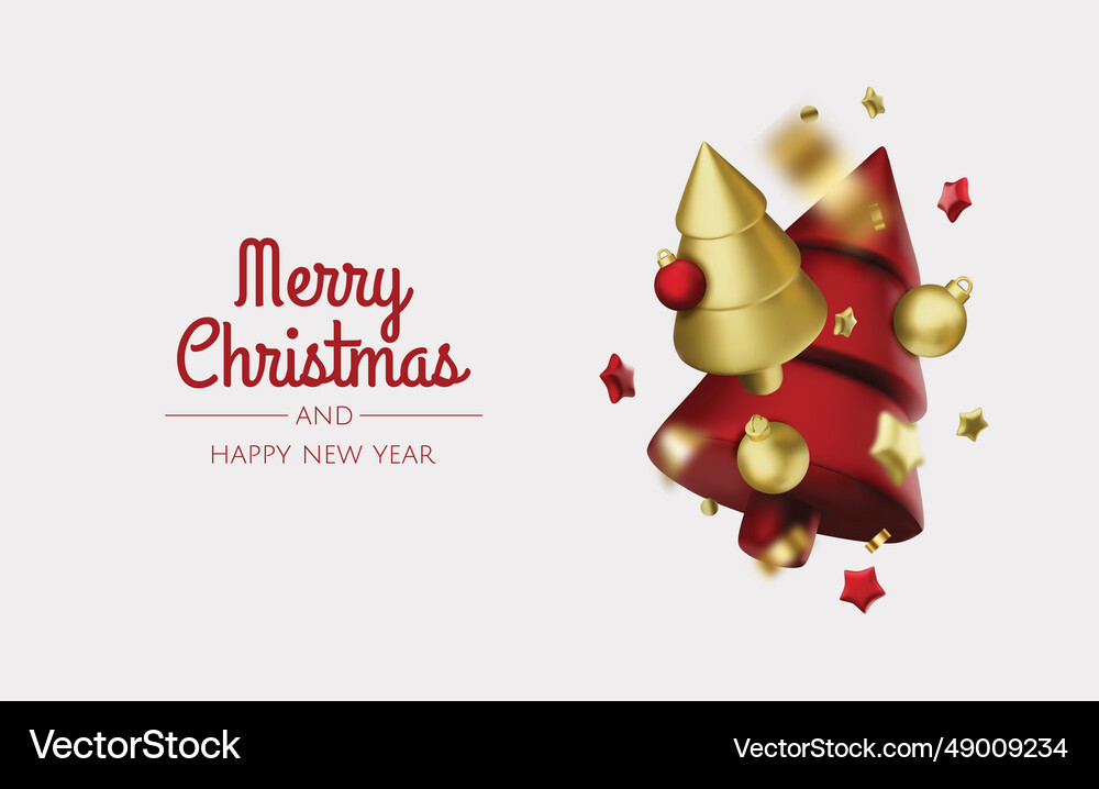 Christmas bright tree happy new year and merry Vector Image