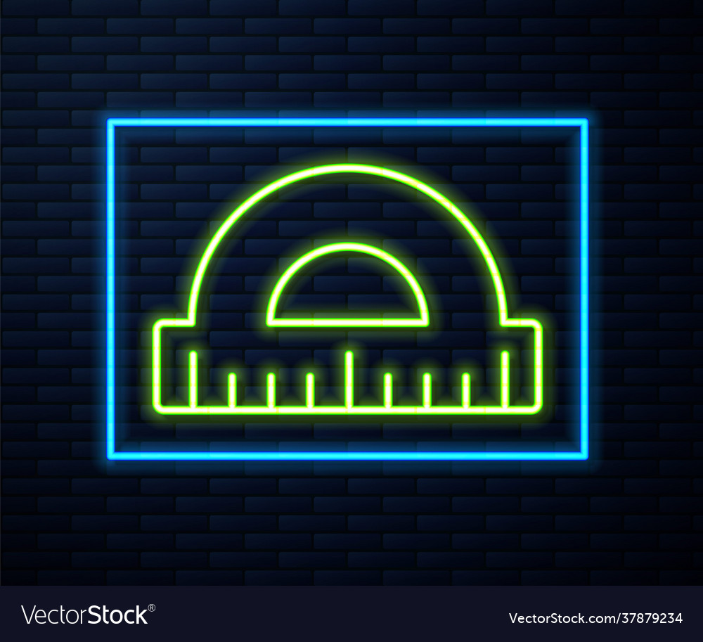 Glowing neon line protractor grid for measuring Vector Image Glowing neon line protractor grid for measuring Vector Image