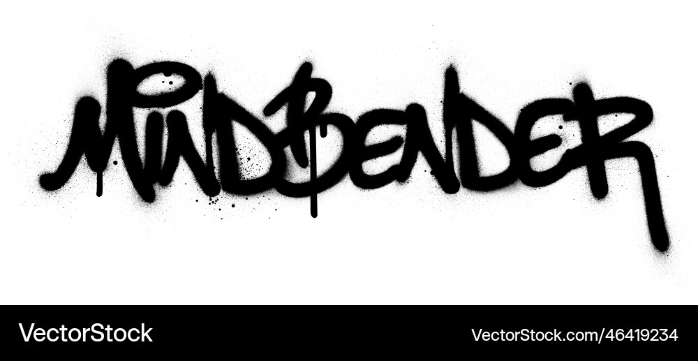 Graffiti mindbender word sprayed in black Vector Image