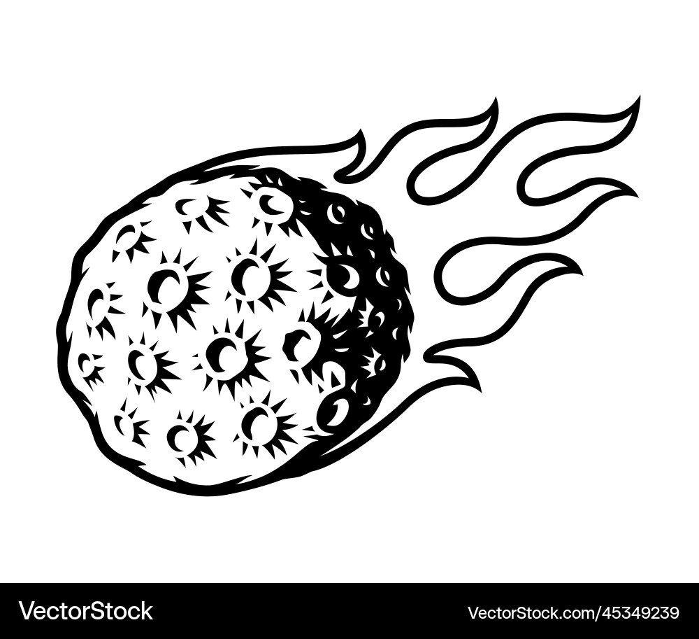 Asteroid with fire Royalty Free Vector Image - VectorStock