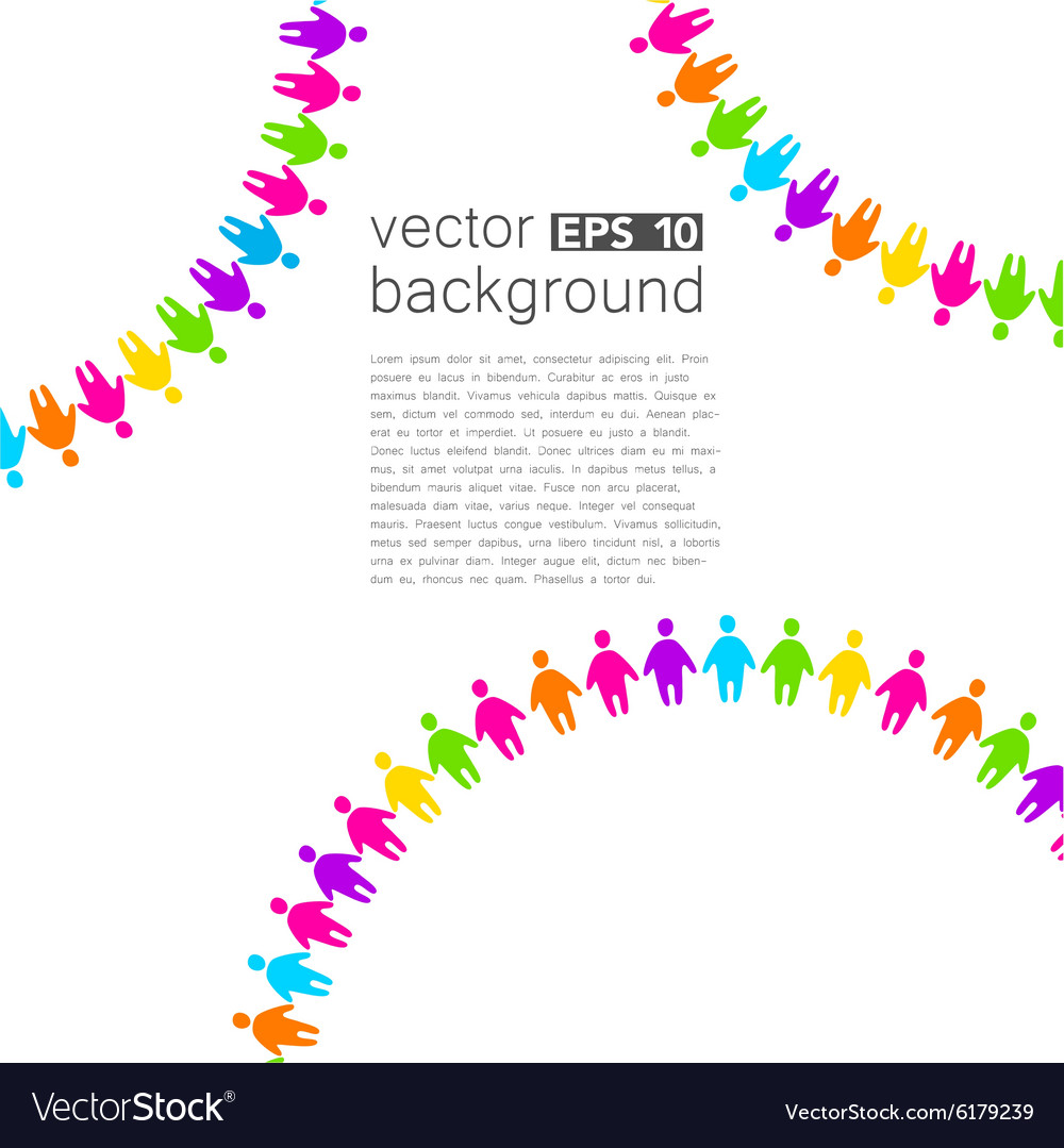 Background template with colorful people Vector Image