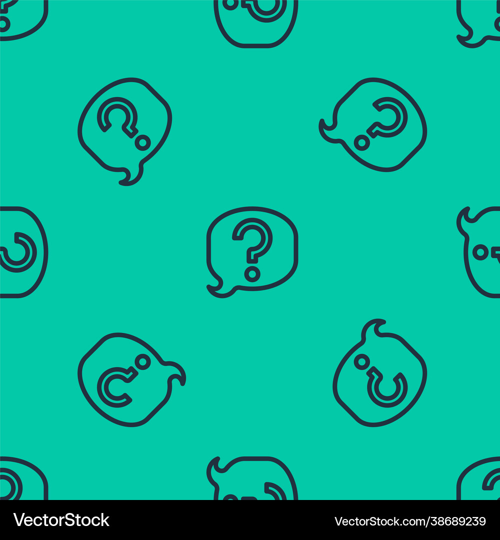 Blue line speech bubble chat icon isolated Vector Image