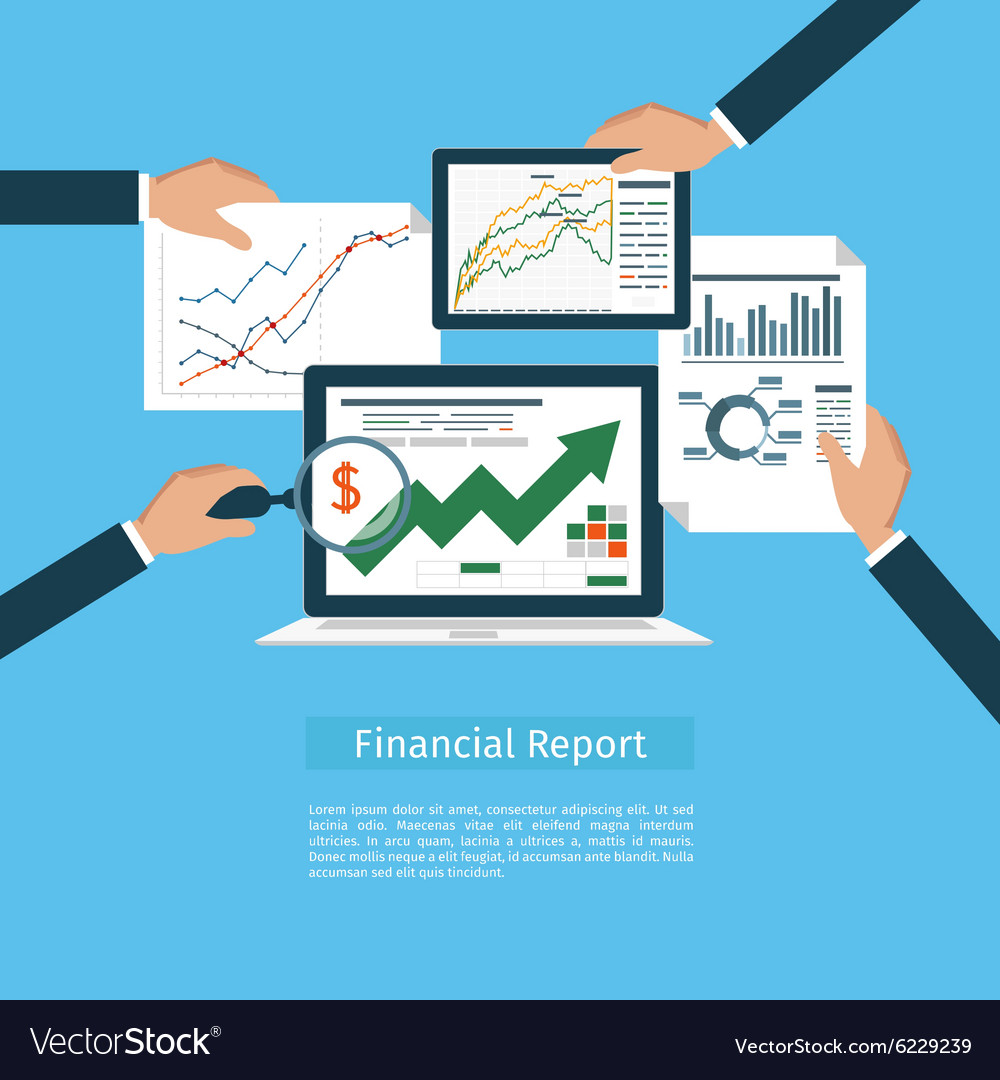 Financial flat concept Royalty Free Vector Image