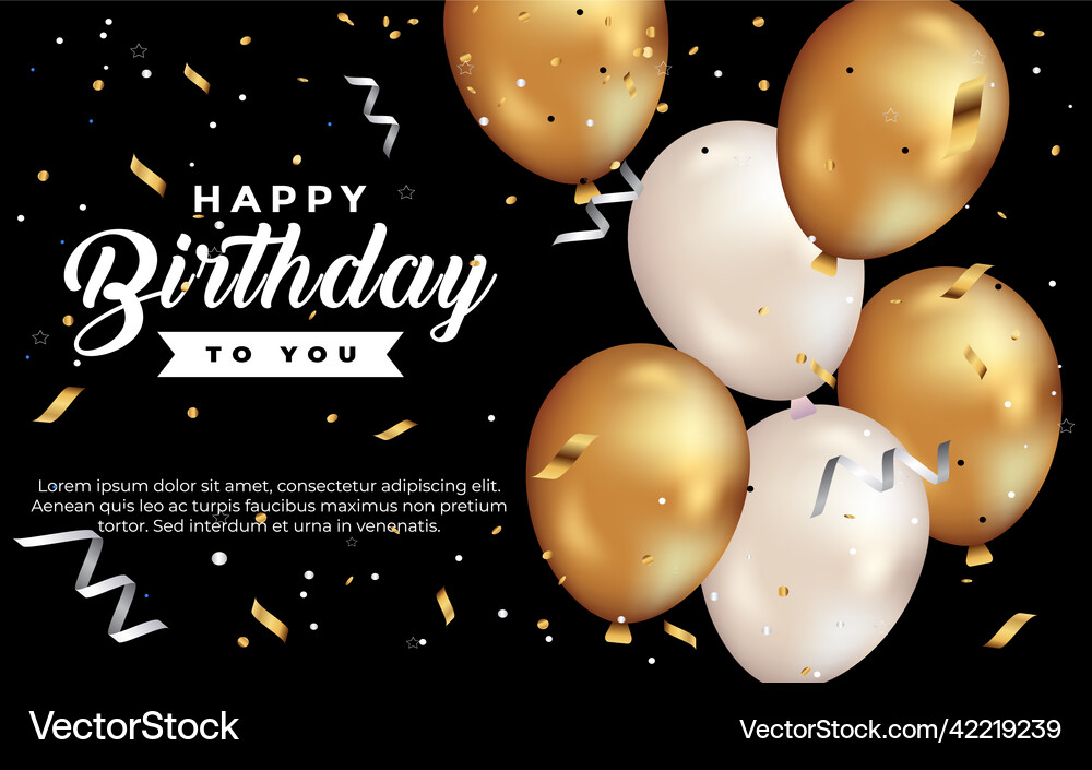 Happy birthday greeting template with balloon Vector Image