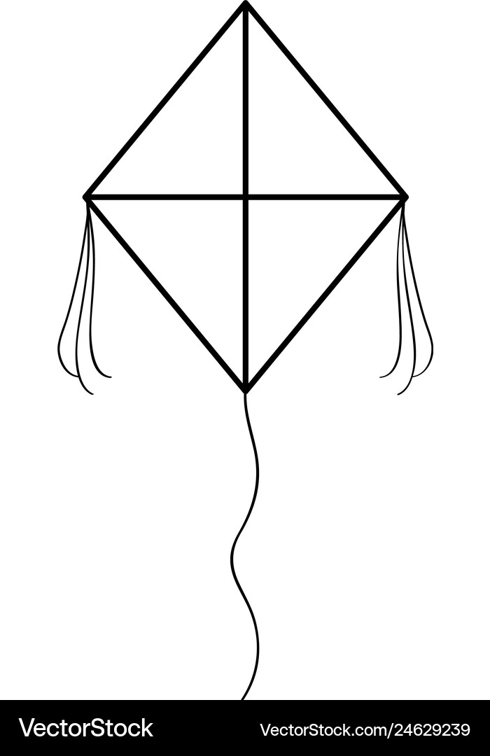 Kite flying isolated icon Royalty Free Vector Image