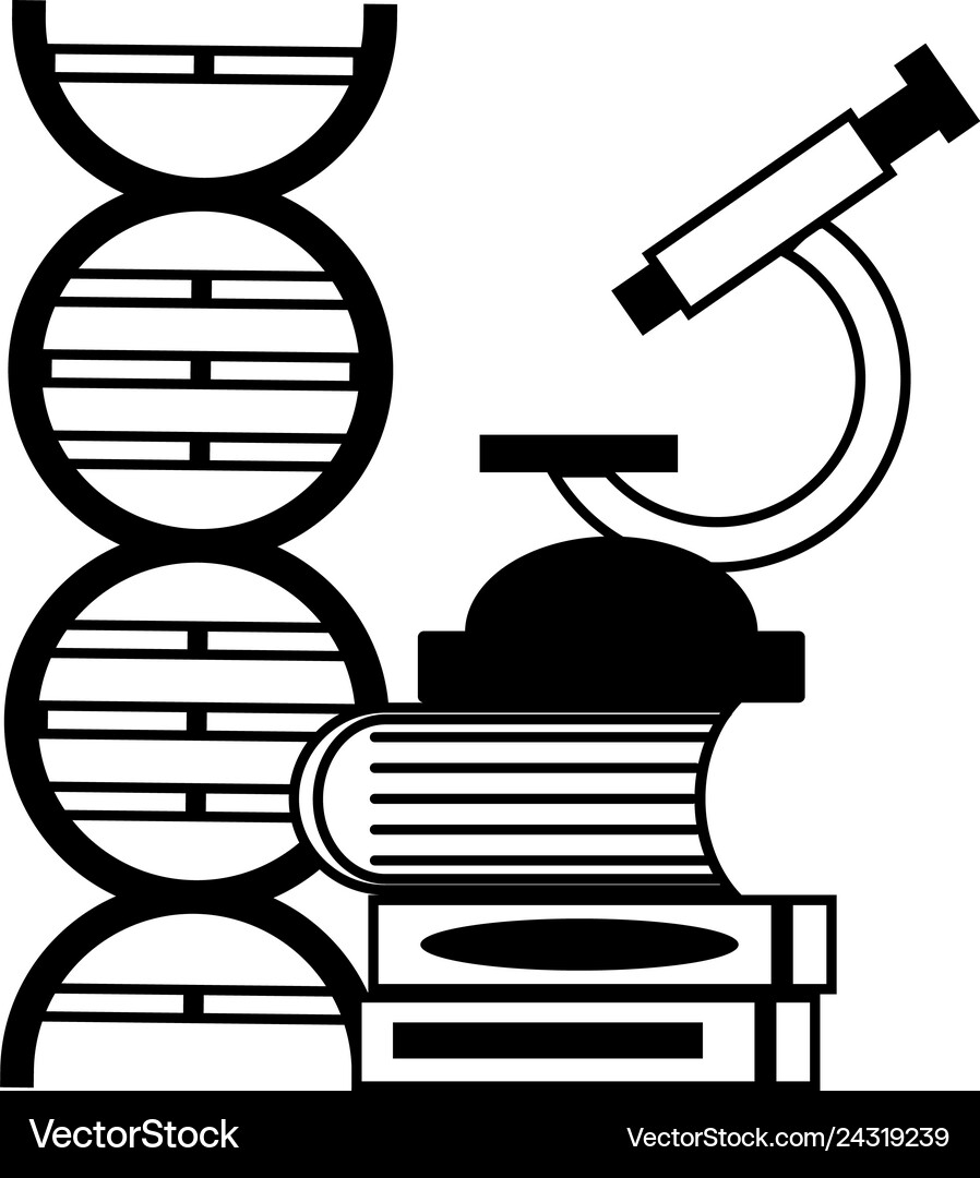 Microscope dna laboratory science Royalty Free Vector Image
