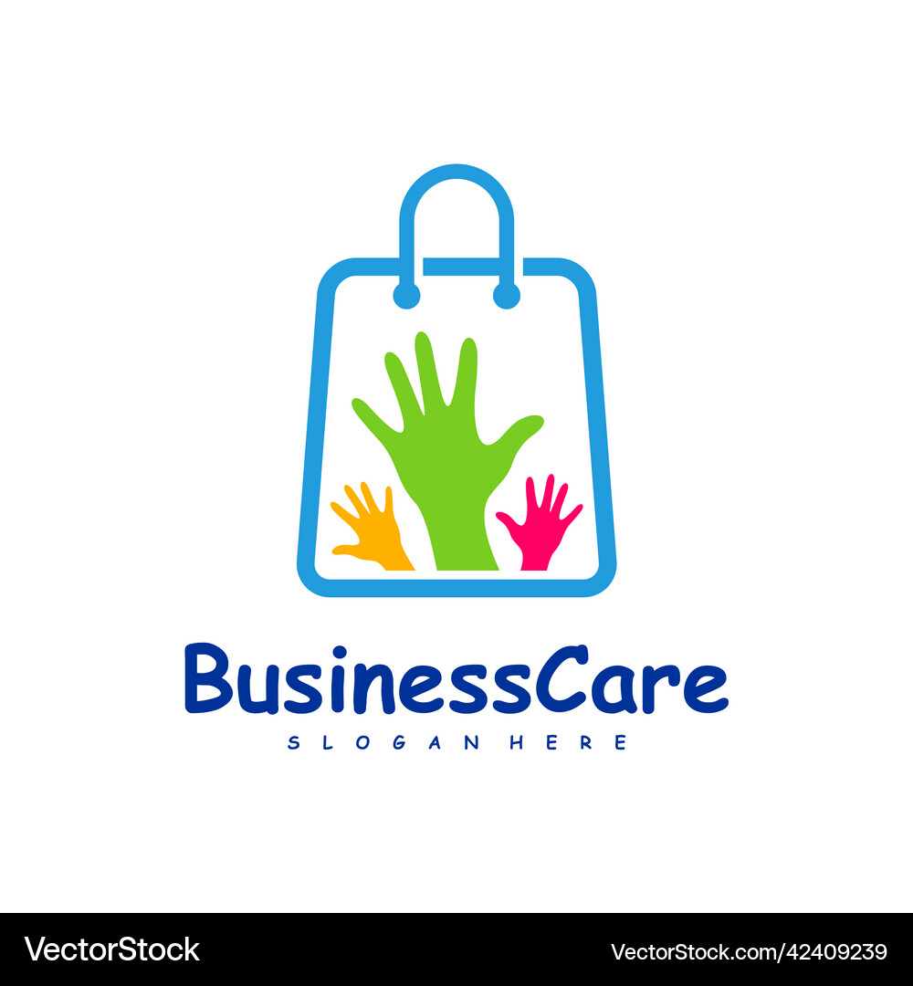 Shop care logo design icon symbol template Vector Image